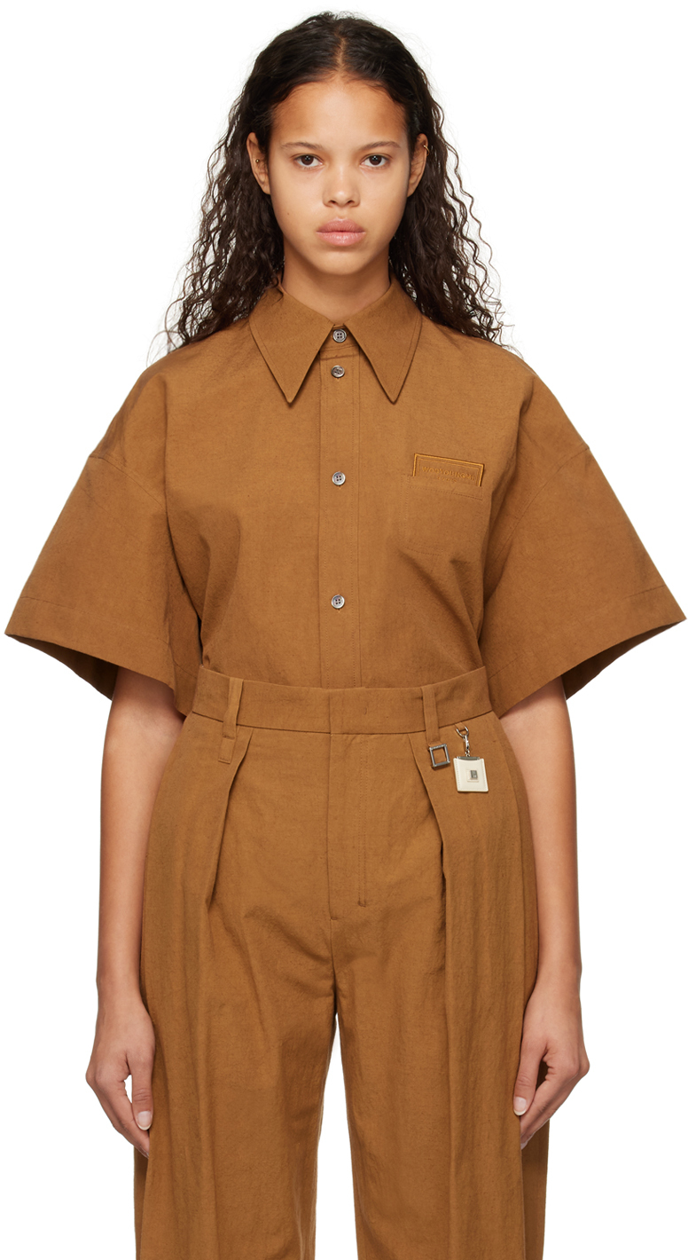 Tan Patch Shirt by WOOYOUNGMI on Sale