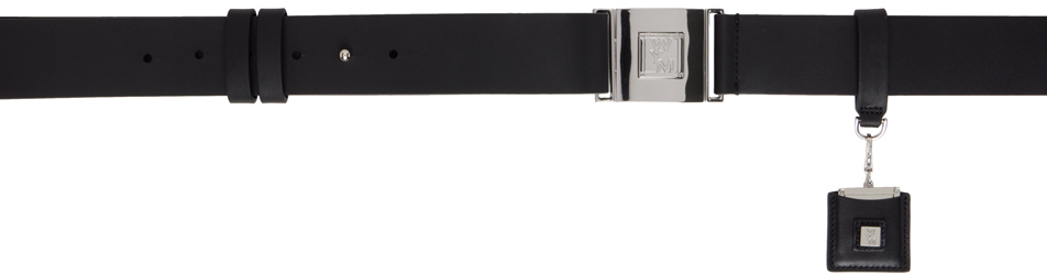 Black Leather Button Belt by WOOYOUNGMI on Sale