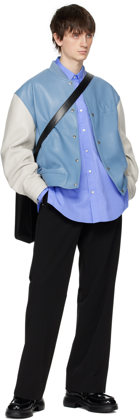 WOOYOUNGMI 블루 버터플라이 셔츠 - 페칭