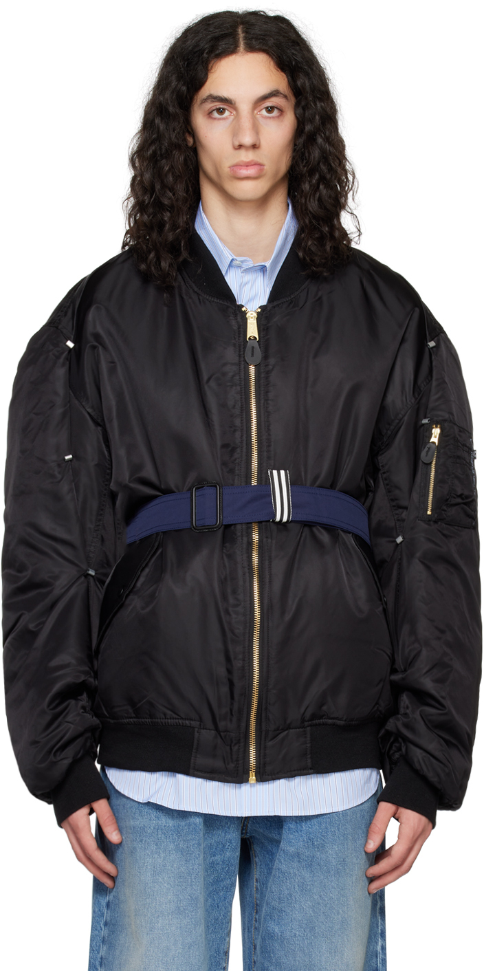 Marina Yee: Black Customized Reversible Bomber | SSENSE