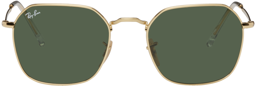 Ray-Ban: Gold Jim Sunglasses | SSENSE Canada