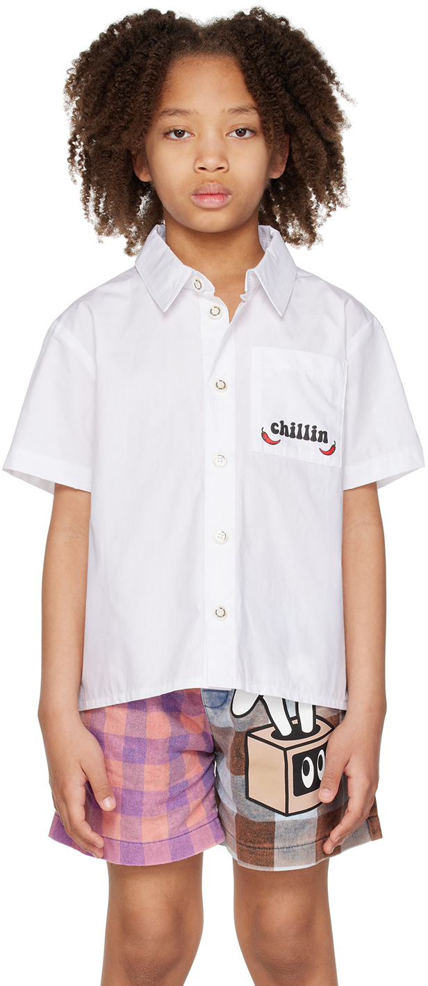 Kids White 'Chillin' Shirt by NZKidzzz on Sale