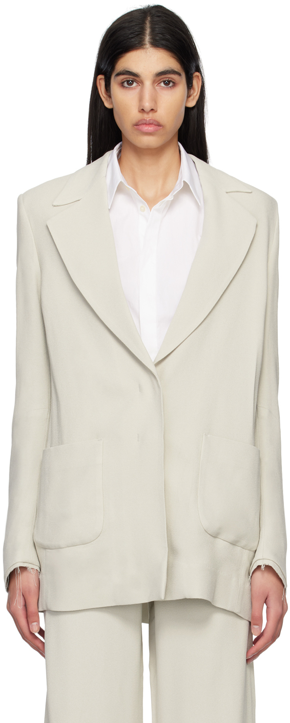 BITE: Beige Raw Artist Blazer | SSENSE UK