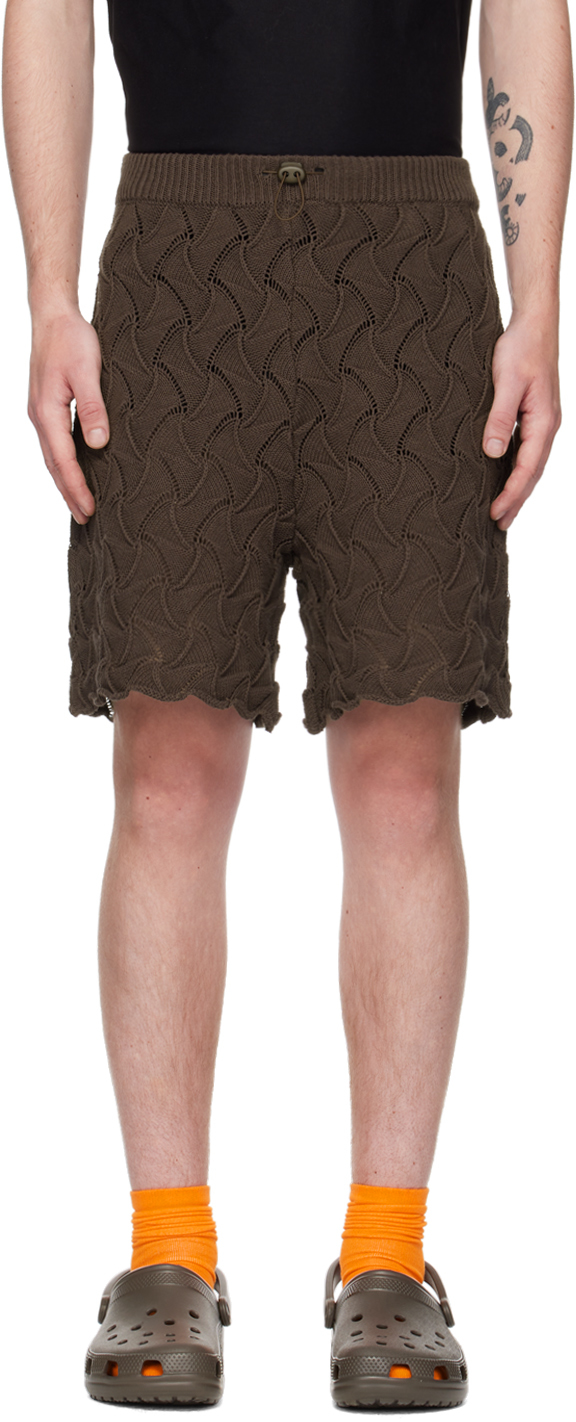 Brown Wave Shorts by Robyn Lynch on Sale