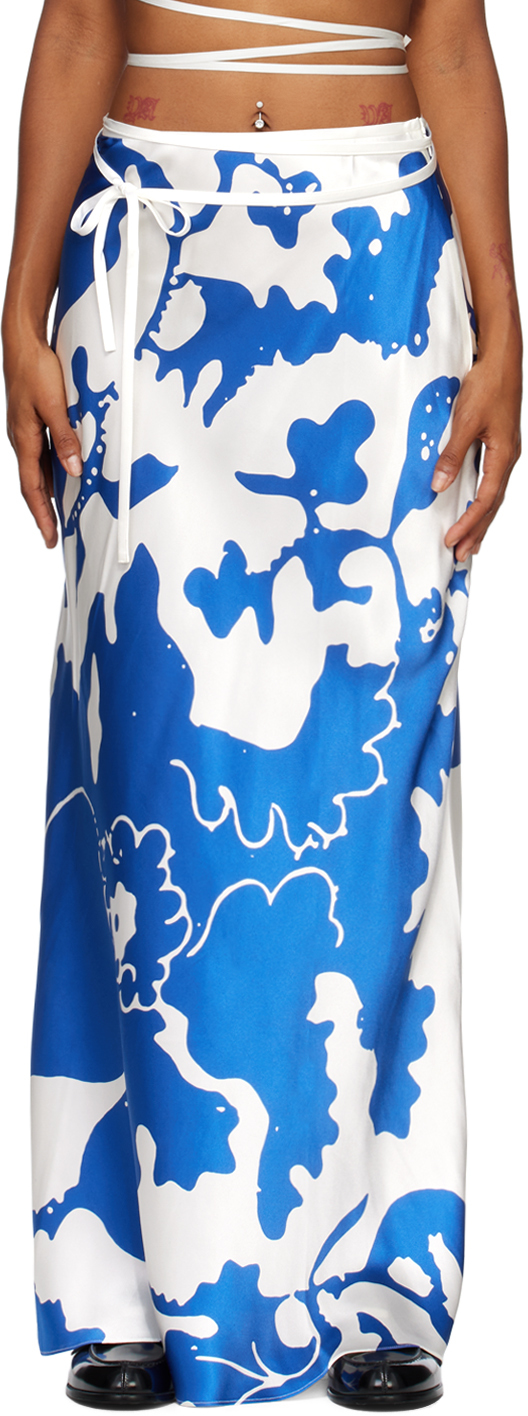 SIR.: Blue Esme Maxi Skirt | SSENSE Canada