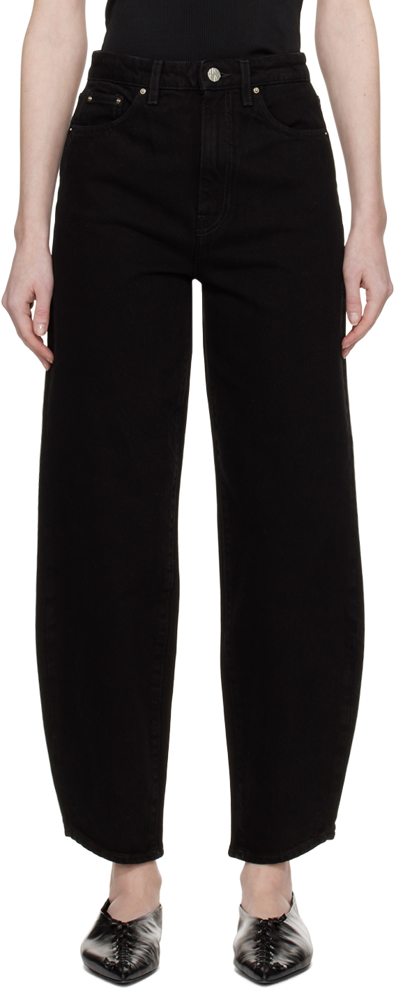 Women's Black Barrel Leg Jeans at Mary Eklund blog