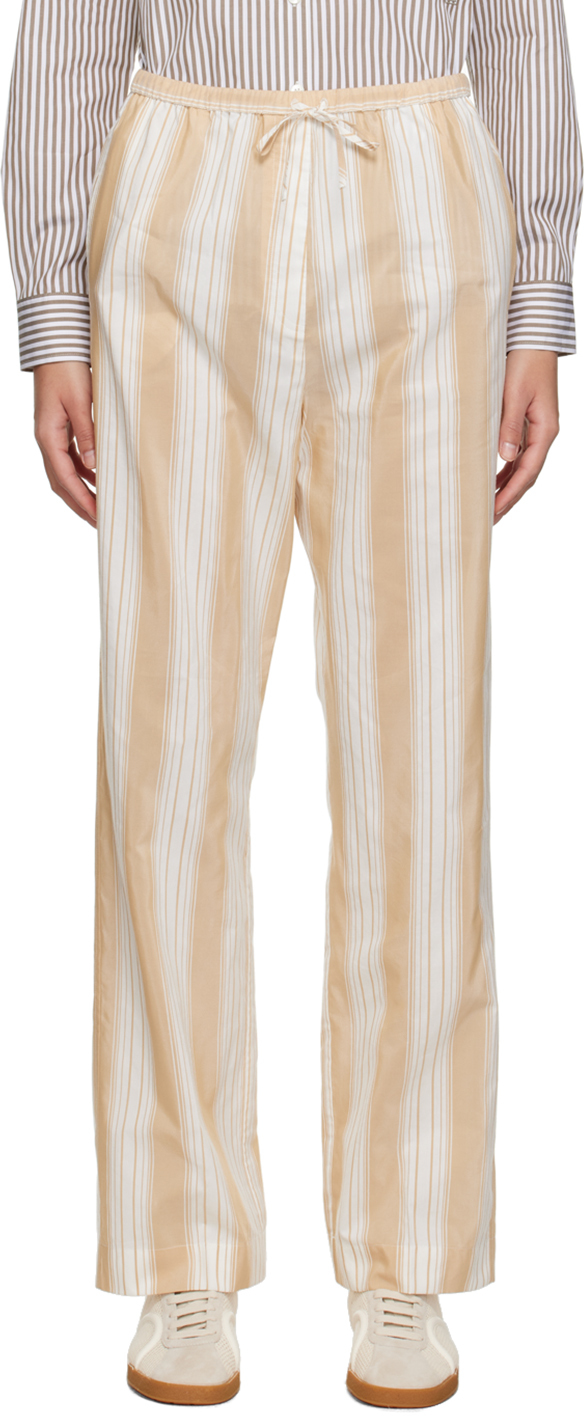 Tan Drawstring Lounge Pants by TOTEME on Sale