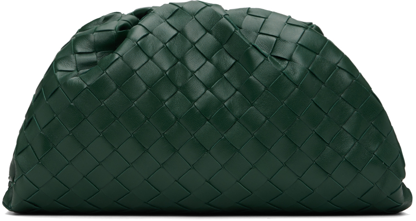 Bottega Veneta: Moyenne pochette verte | SSENSE France