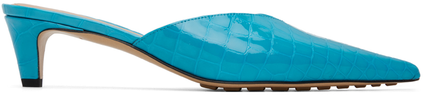 Bottega Veneta: Chaussures à talon compensé Punta bleues | SSENSE France