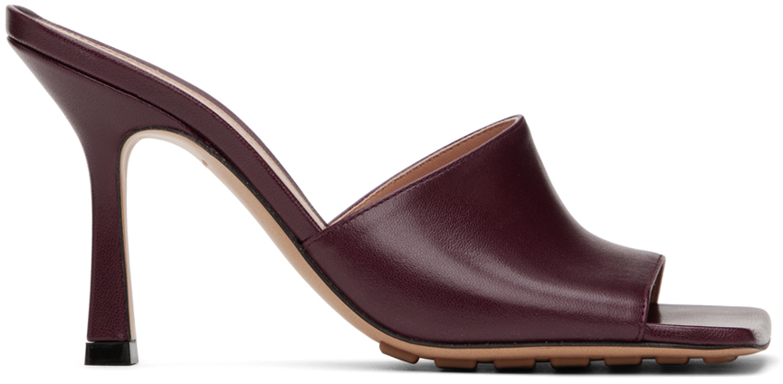 Bottega Veneta: Mules à talon aiguille rouges | SSENSE France