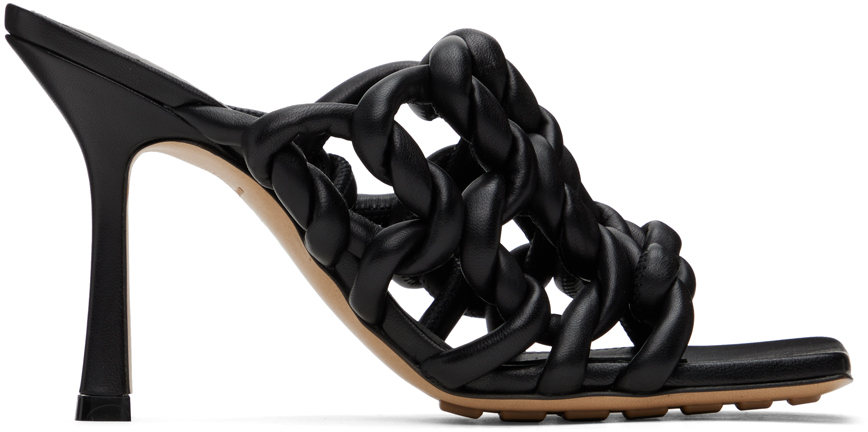 Bottega Veneta: Mules Stretch noires | SSENSE France