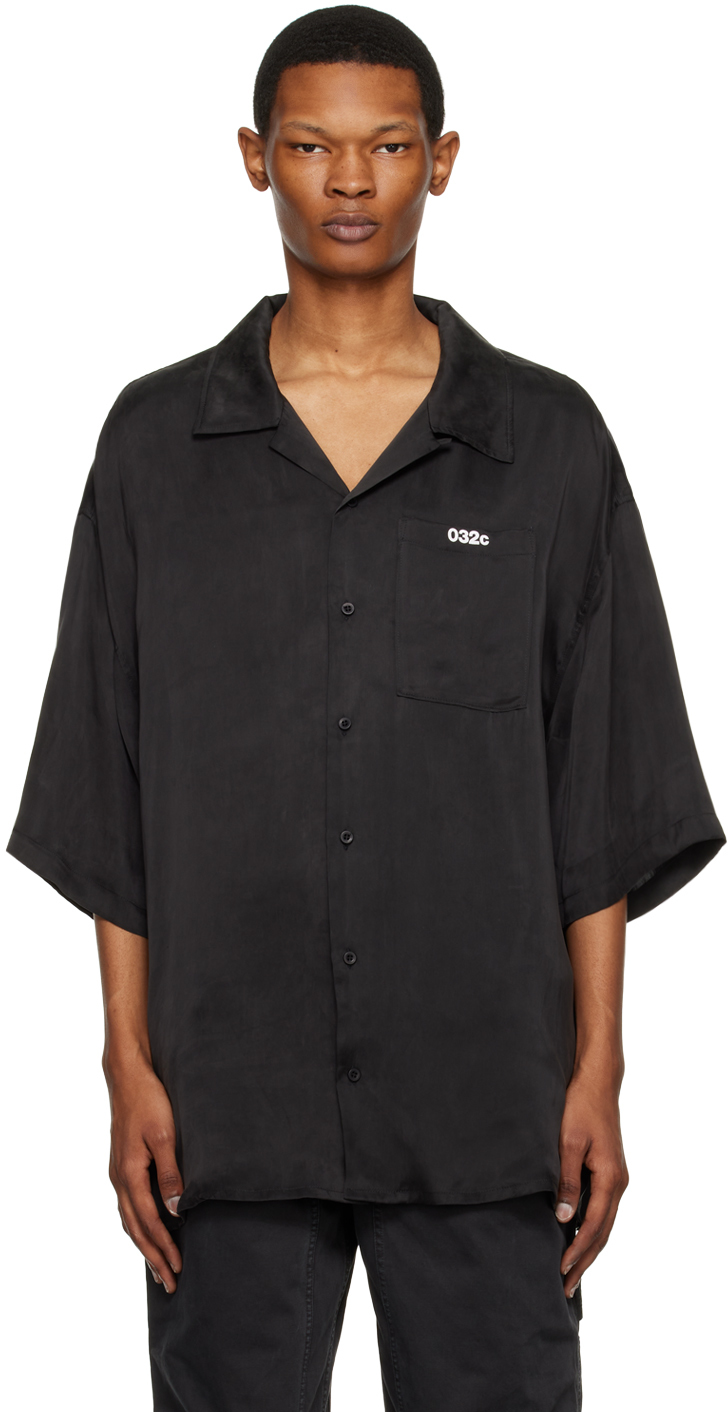 032c: Black Inverted Shirt | SSENSE
