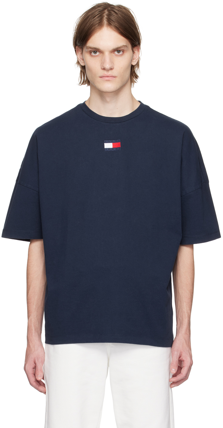 Tommy Jeans: Navy Split T-Shirt | SSENSE