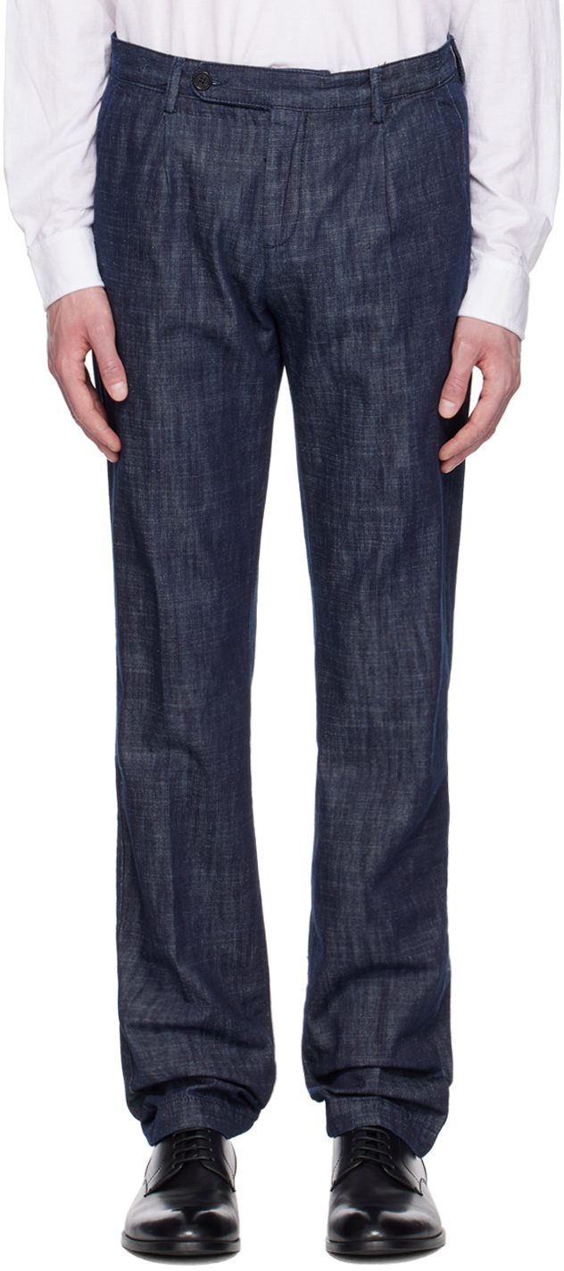 Massimo Alba: Pantalon Ionio2 bleu marine | SSENSE France