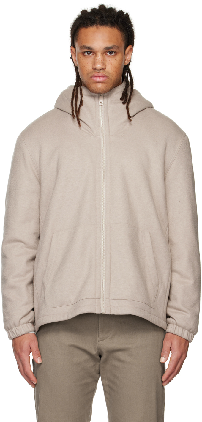 Vince: Beige Hooded Jacket | SSENSE Canada