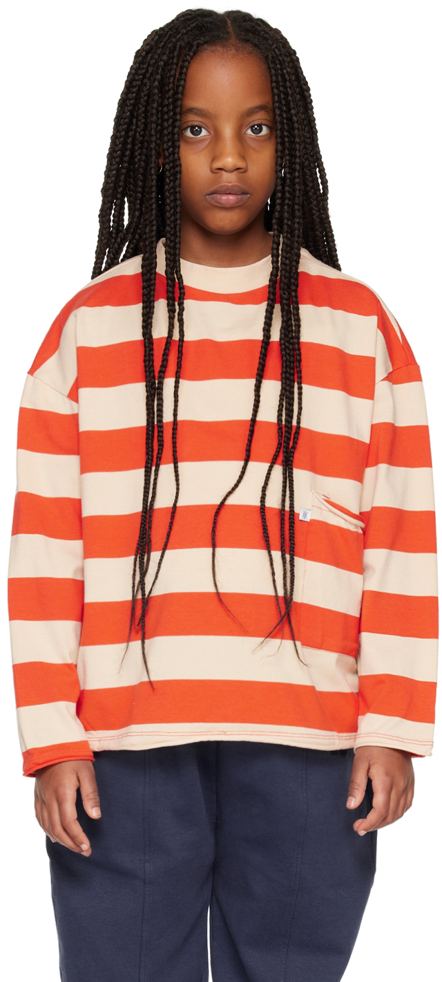 Kids Red & Off-White Easy Long Sleeve T-Shirt by Repose AMS | SSENSE