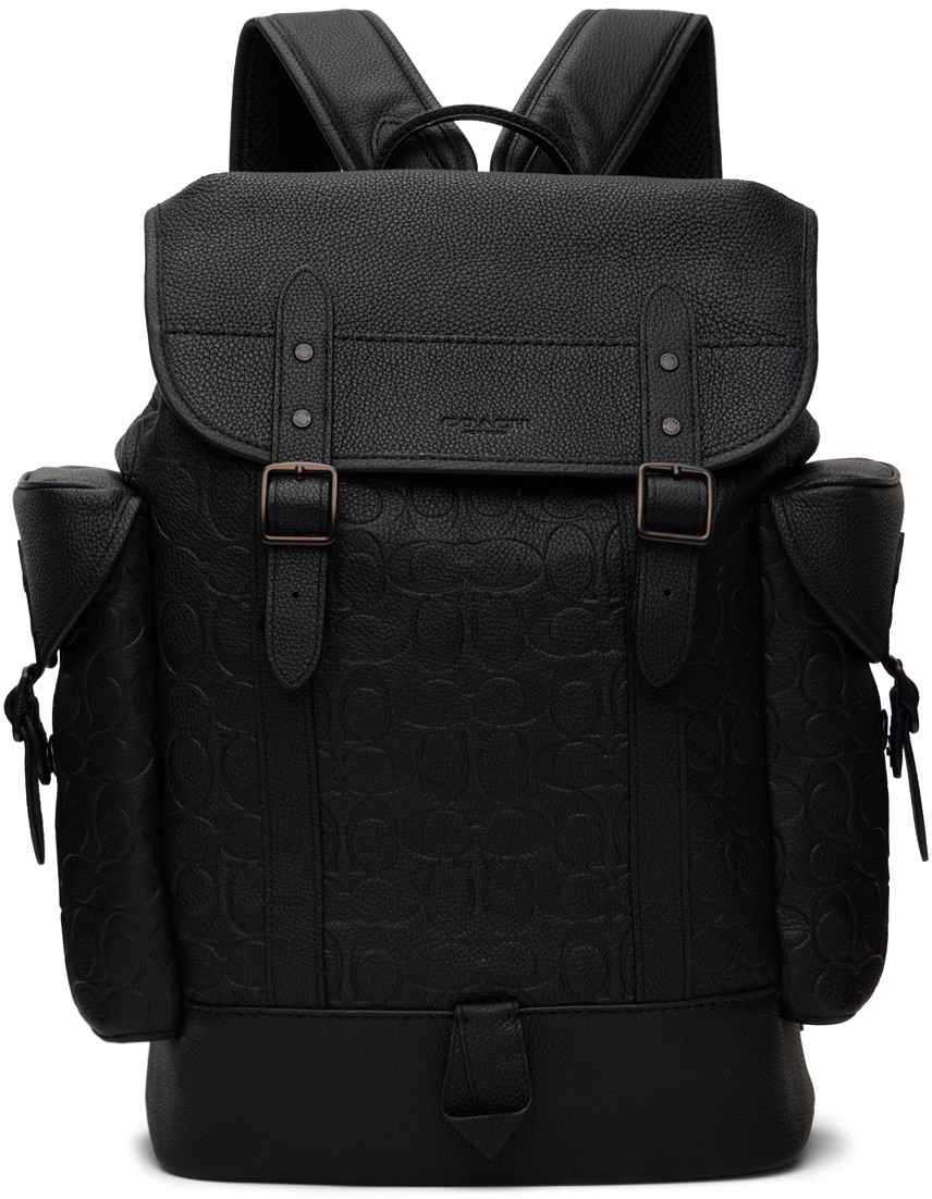 Coach Debossed-logo Pattern Backpack In 黑色 | ModeSens