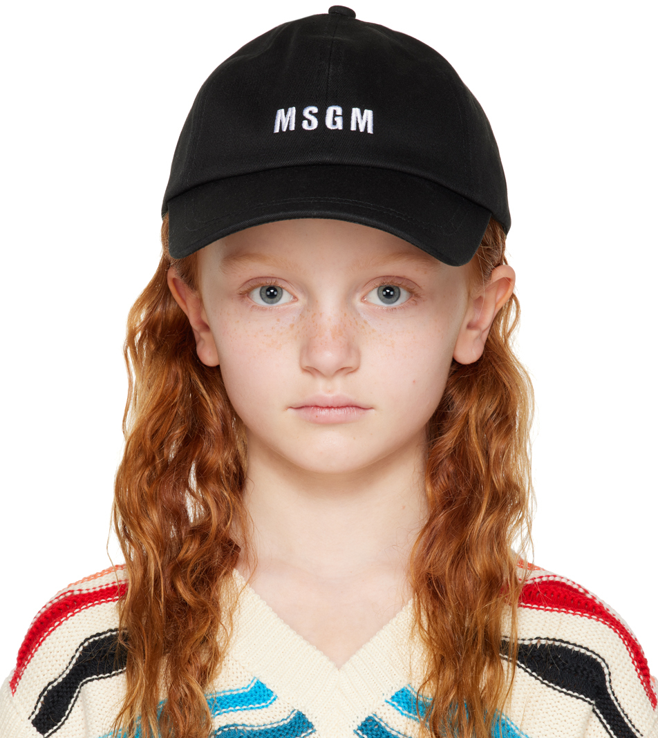 Enfant | Casquette noire à logo par MSGM Kids | SSENSE France
