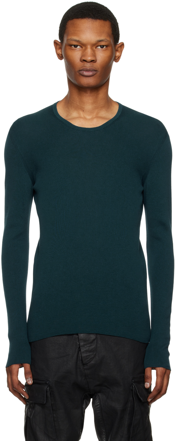 Blue Ribbed Sweater by Label Under Construction on Sale