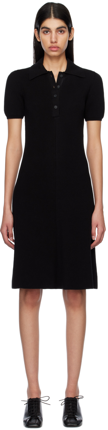 Black Spread Collar Midi Dress by Joseph on Sale