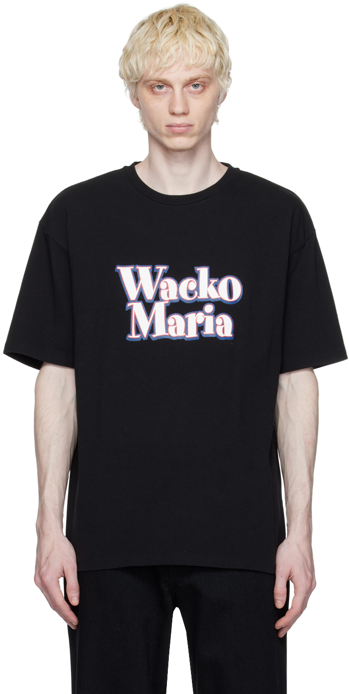Black Bonded T-Shirt by WACKO MARIA on Sale