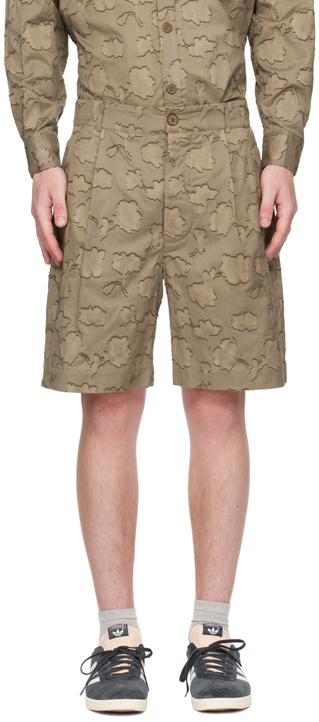 Brown Bini Shorts by XENIA TELUNTS on Sale