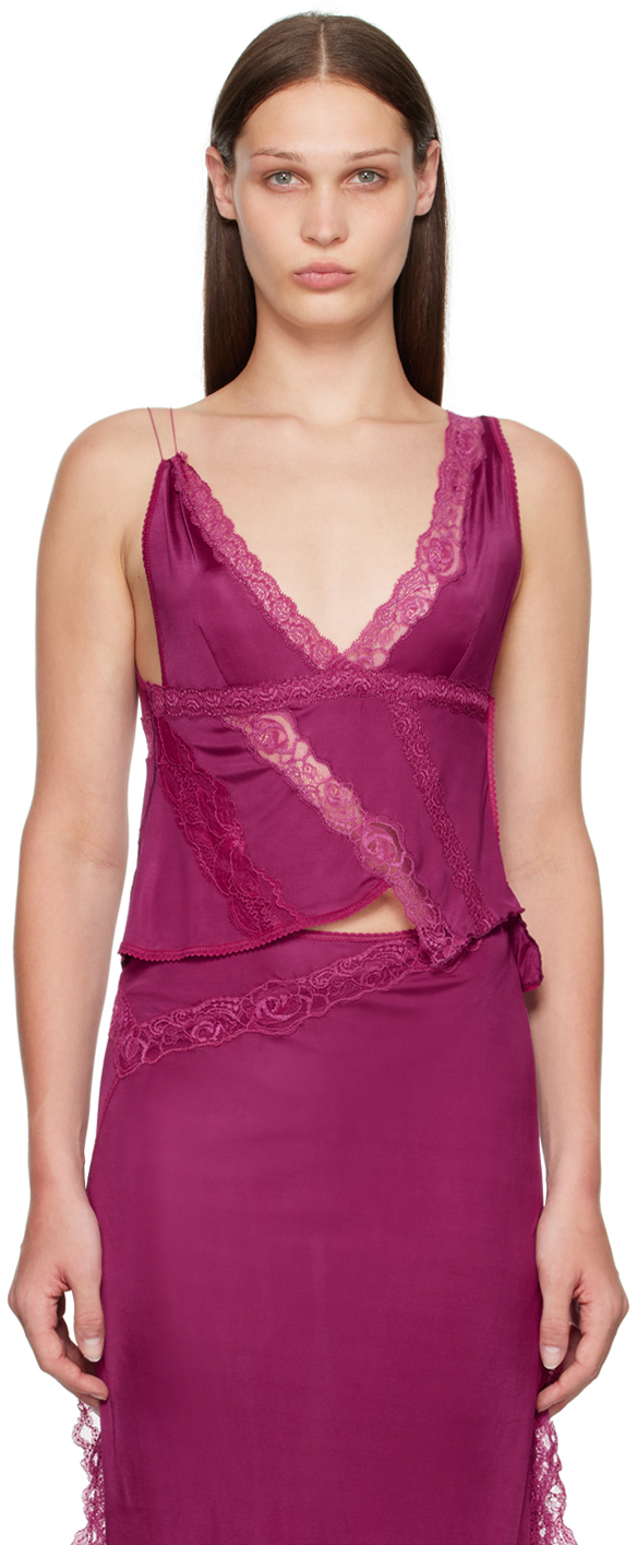 Pink Deconstructed Tank Top by VAILLANT on Sale