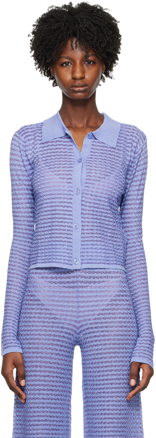 Purple Button-Up Cardigan by REMAIN Birger Christensen on Sale