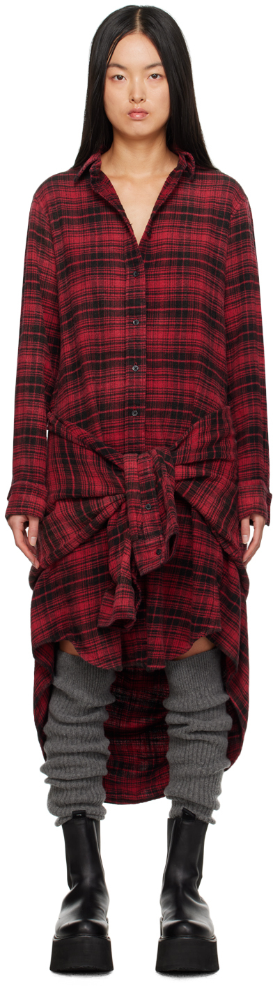 R13: Red Tie Midi Dress | SSENSE