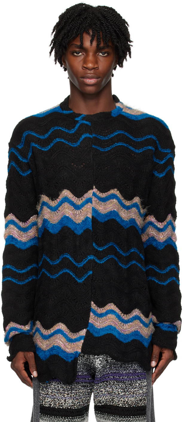 Black Paneled Sweater by VITELLI on Sale