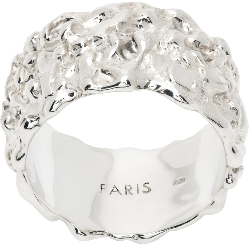 FARIS: Silver Roca Band Ring | SSENSE Canada