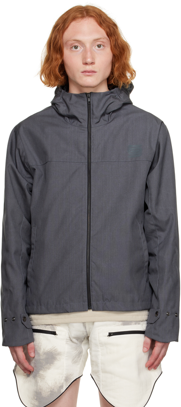 Gray Bonded Rain Jacket by Olly Shinder on Sale