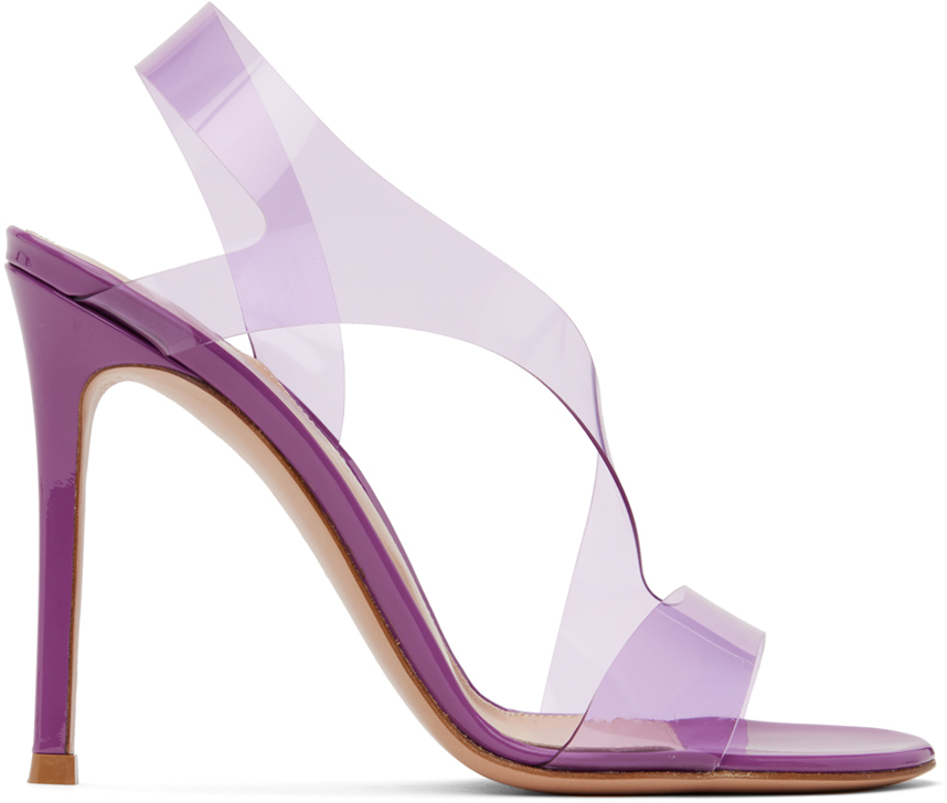 Purple Metropolis Heeled Sandals by Gianvito Rossi on Sale