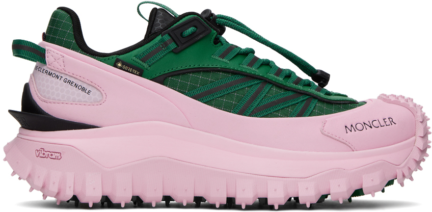 Moncler: Green & Pink Trailgrip GTX Sneakers | SSENSE