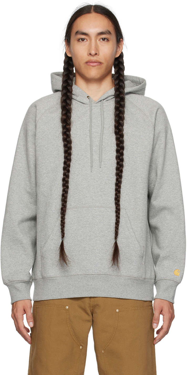 Carhartt Work In Progress: Pull à capuche Chase gris | SSENSE France
