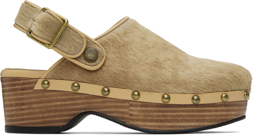 Beige Valentina Clogs by NEUTE on Sale
