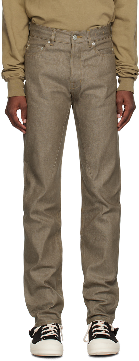 Rick Owens DRKSHDW: Khaki Detroit Jeans | SSENSE