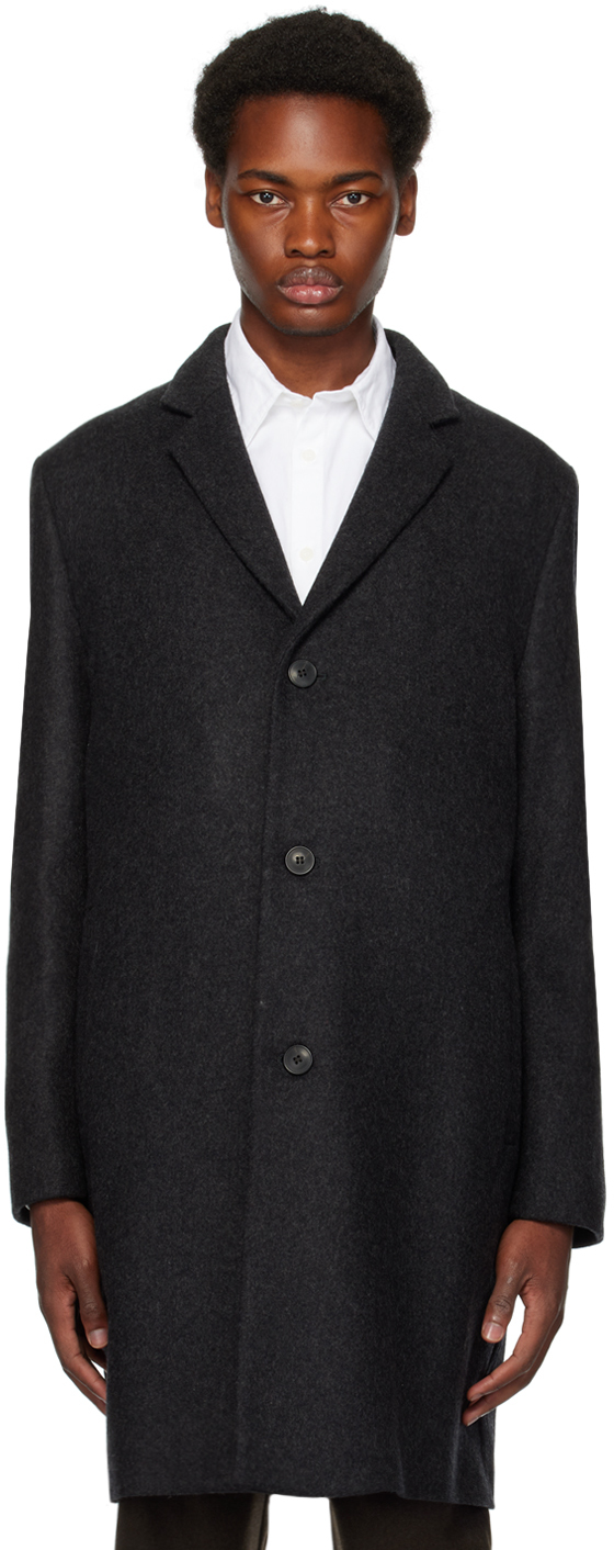 Gray Notched Lapel Coat by Sunspel on Sale