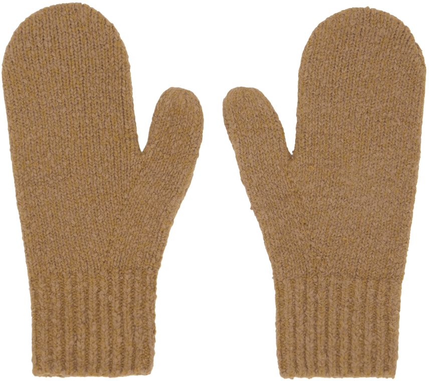 Tan Soft Mittens by Acne Studios on Sale