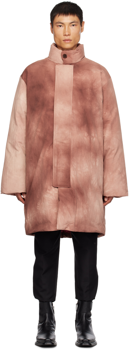 Acne Studios: Red Garment-Dyed Down Coat | SSENSE
