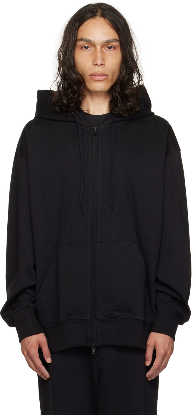 Y-3: Black Zip Hoodie | SSENSE UK