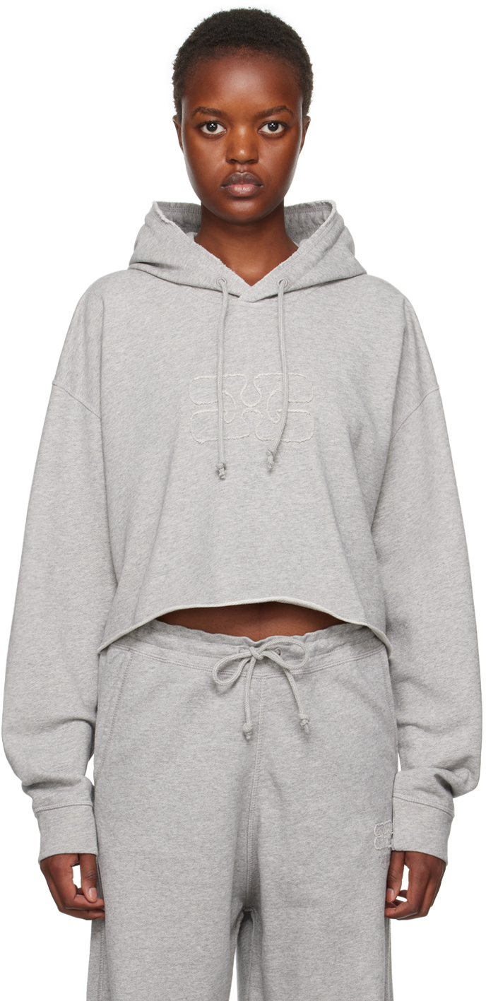 Pull à capuche Isoli gris GANNI en solde