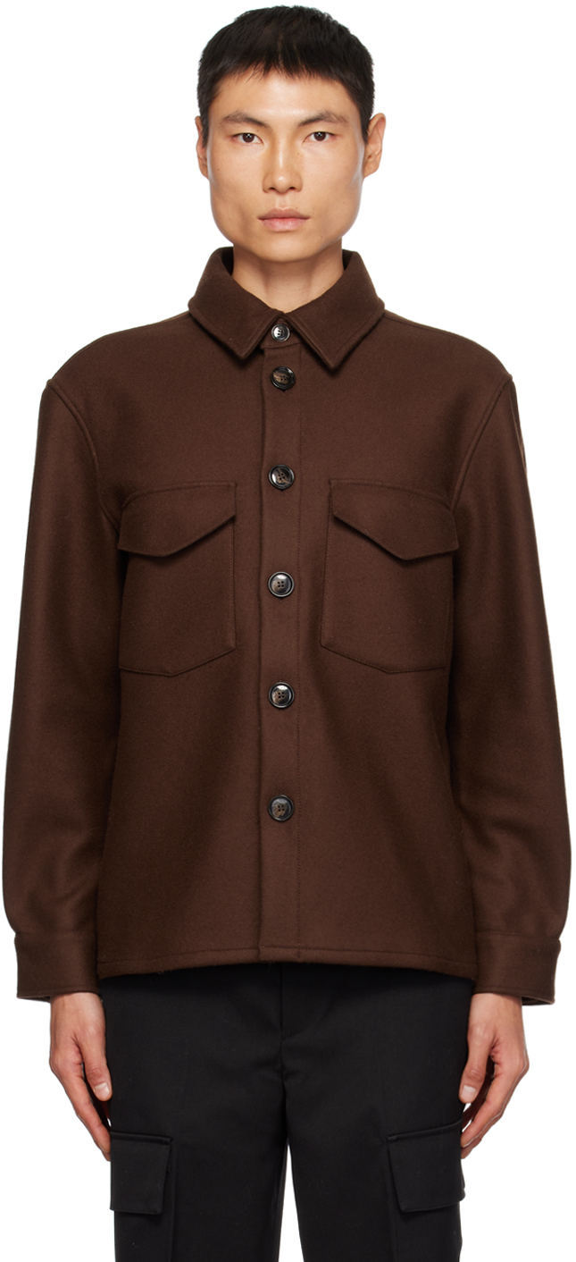 Brown Button-Up Shirt by Róhe on Sale