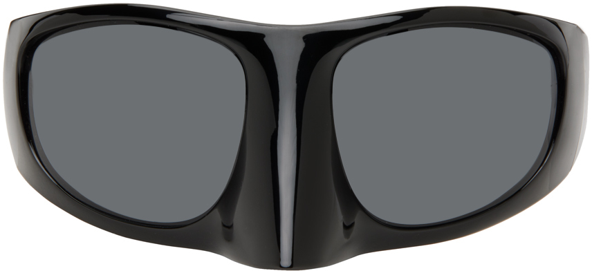 LINDA FARROW: SSENSE Exclusive Black 'The Mask' Sunglasses | SSENSE UK