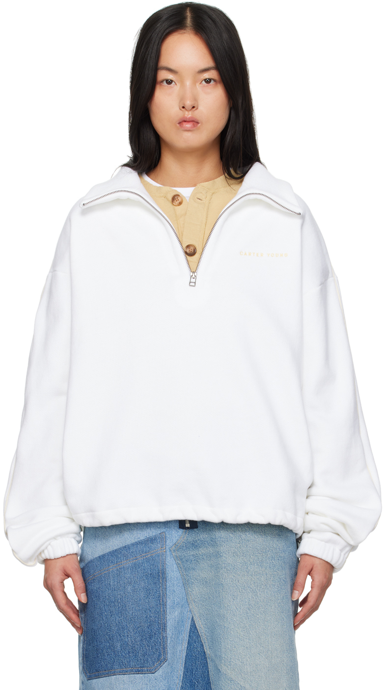 White Cameron Sweater by Carter Young on Sale