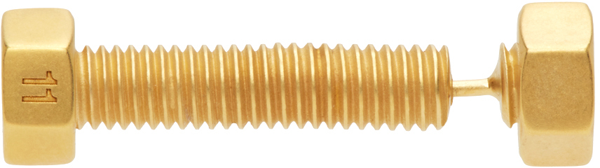 Maison Margiela: Gold Nuts & Bolts Single Earring | SSENSE Canada
