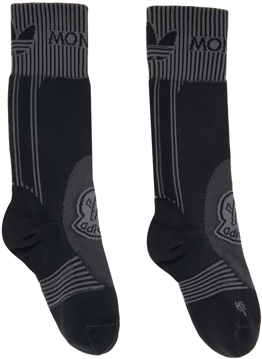 Moncler Genius: Moncler x adidas Originals Black Socks | SSENSE