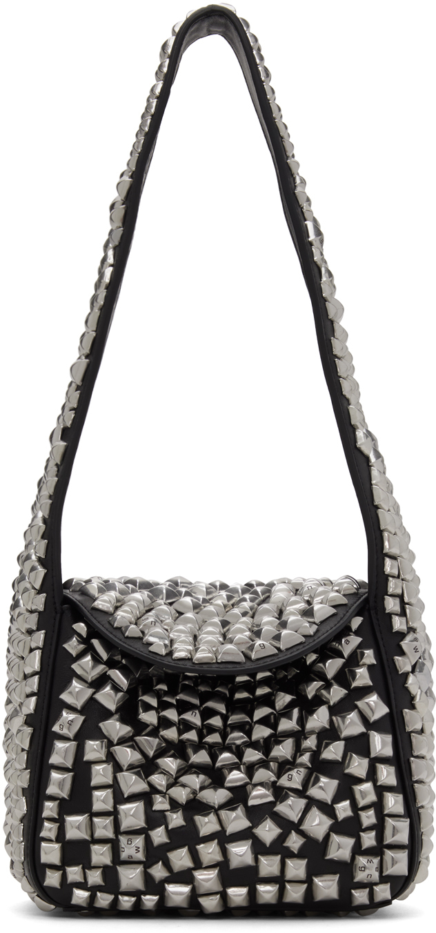 Alexander Wang: Black Studded Shoulder Bag | SSENSE Canada
