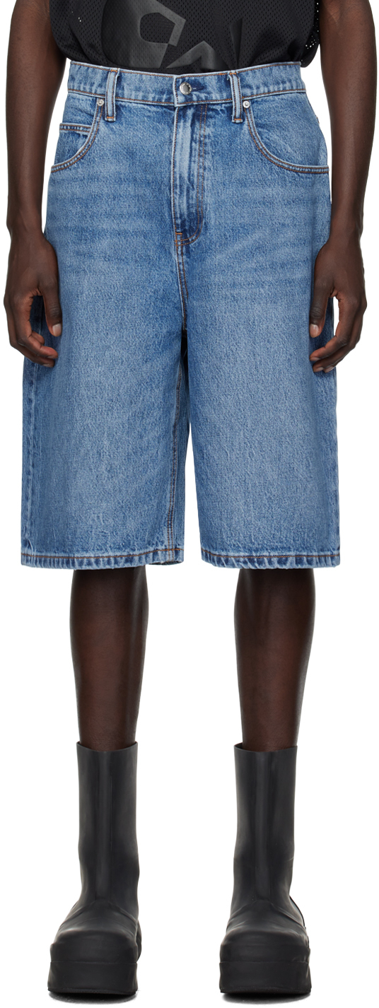 Alexander Wang: Blue Core Denim Shorts | SSENSE UK