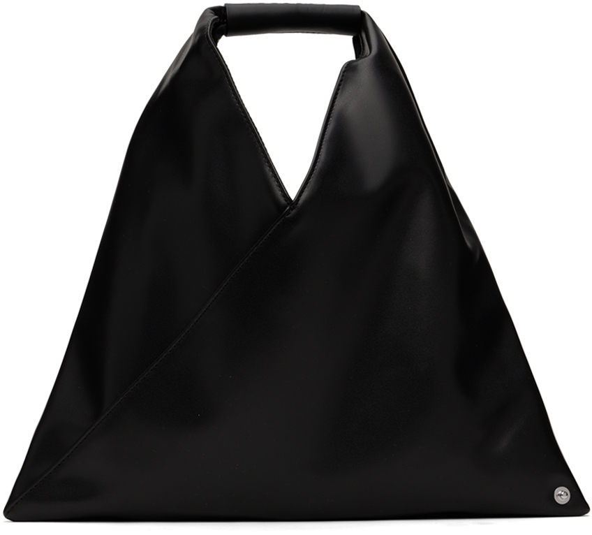 MM6 Maison Margiela: Black Mini Triangle Tote | SSENSE Canada